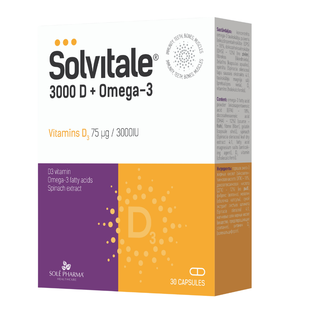 Solvitale D3 vitamiin - immuunsüsteemile ja luudele | KBM Tervis