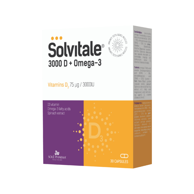 Solvitale D3 vitamiin+Omega3- immuunsüsteemile ja luudele | KBM Tervis